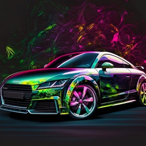 Custom Abstract Neon Car Wall Art - Etsy