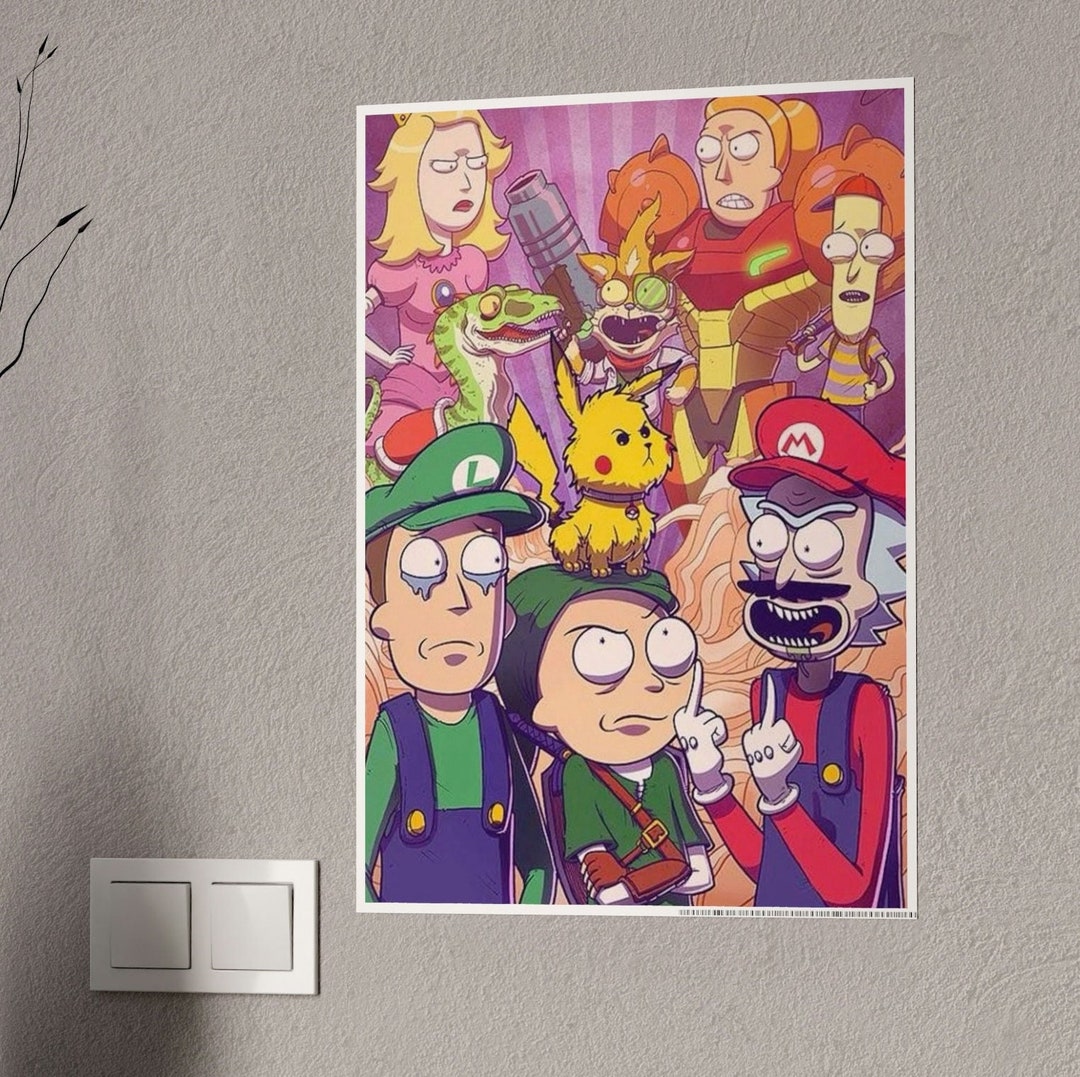 Cartoon X Video Game Crossover Gloss Poster - Etsy