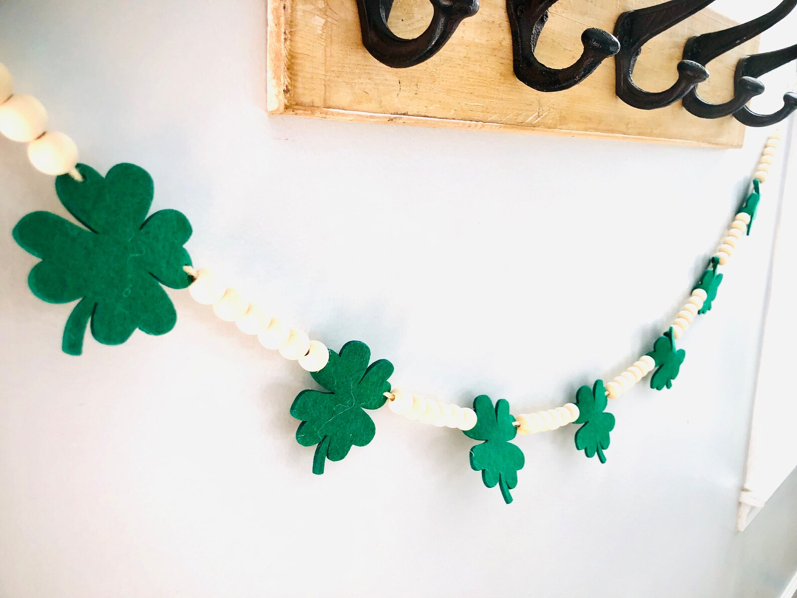 St. Patrick's Day Garland, St. Patrick's Day Banner, Wood Beads and ...