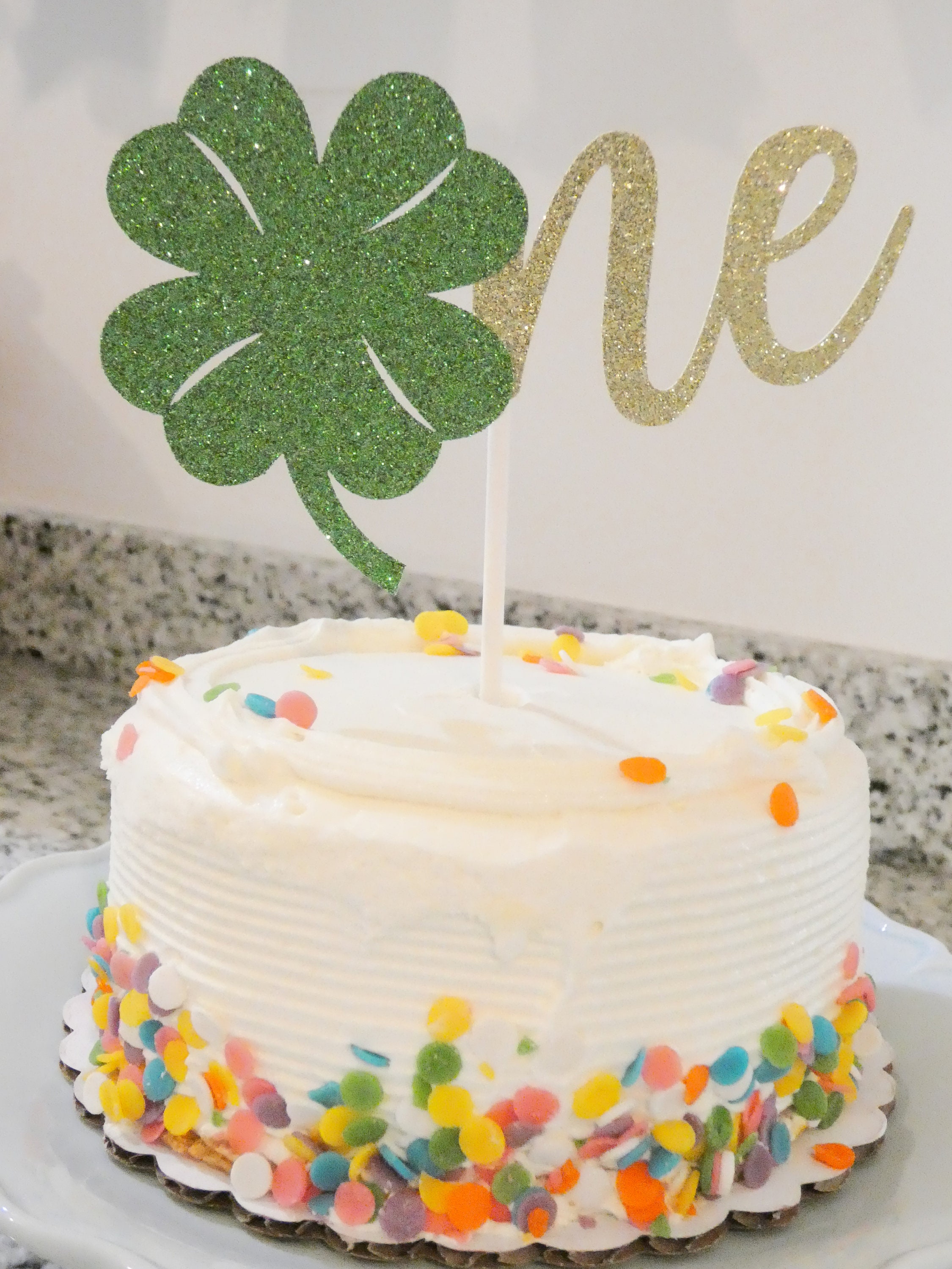 St. Patrick's Day Cake Topper, Lucky One Cake Topper, Shamrock Cake ...