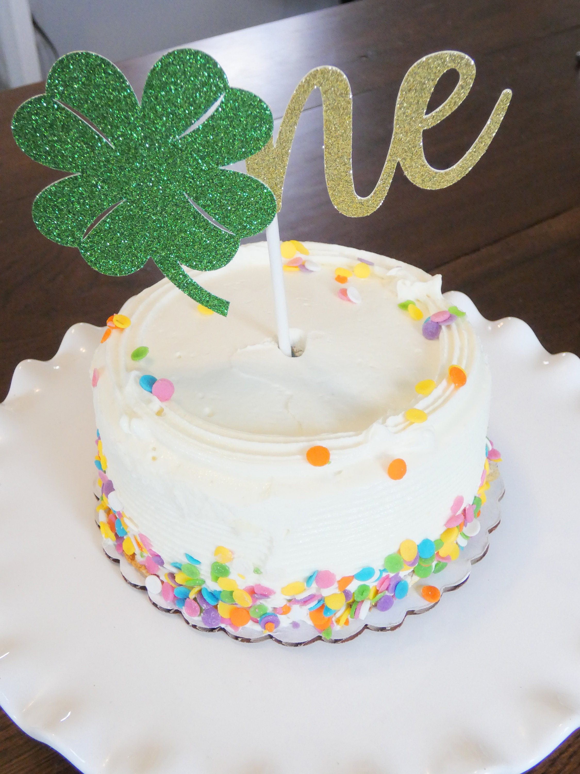 St. Patrick's Day Cake Topper, Lucky One Cake Topper, Shamrock Cake ...