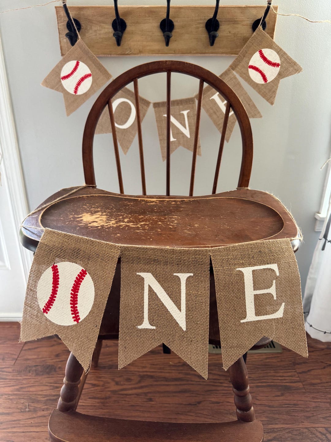 Baseball First Birthday Banner, Baseball Highchair Banner, Baseball ...