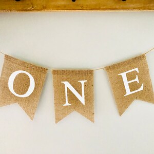 One Burlap Banner, First Birthday Banner, One Bunting, One Banner, One ...