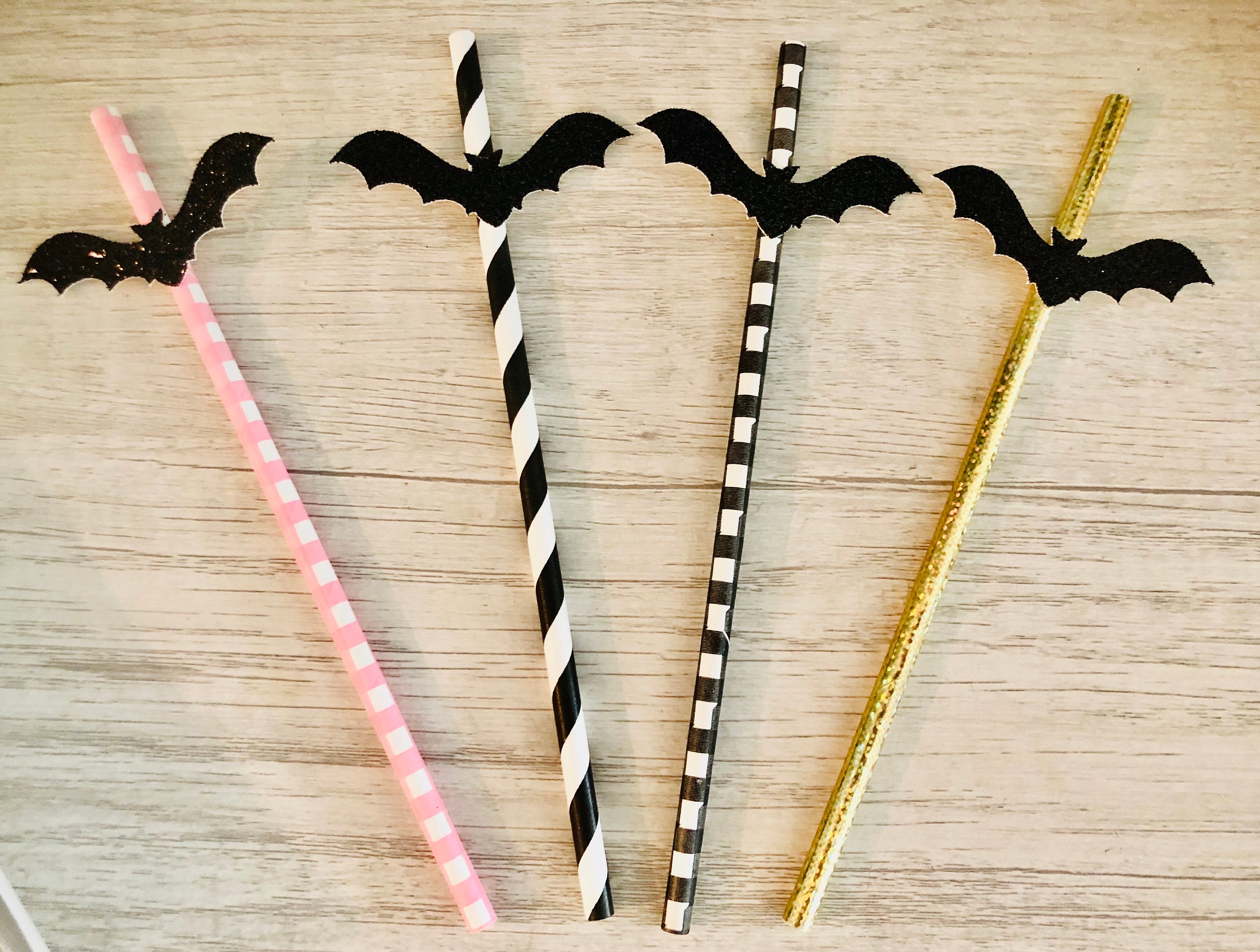Bat Paper Straws/bat Halloween Straws/halloween Party Decoration/bat ...