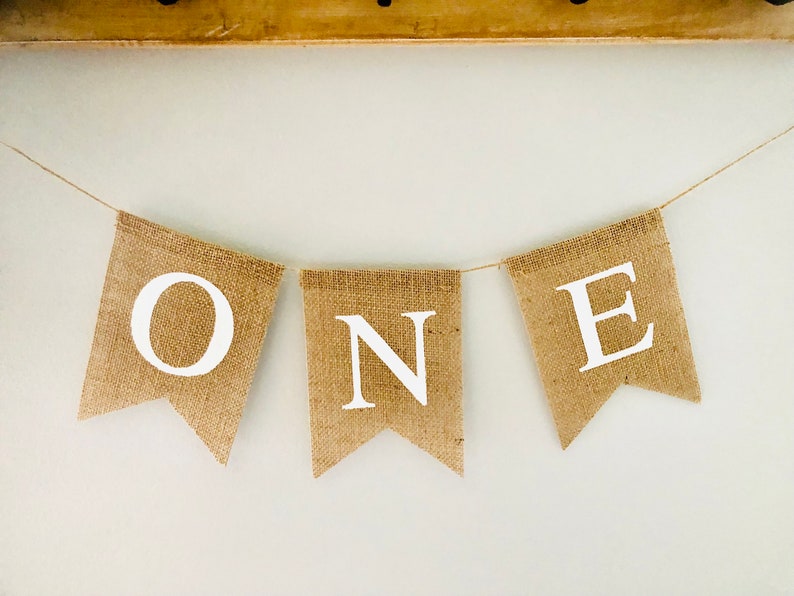 One Burlap Banner, First Birthday Banner, One Bunting, One Banner, One ...