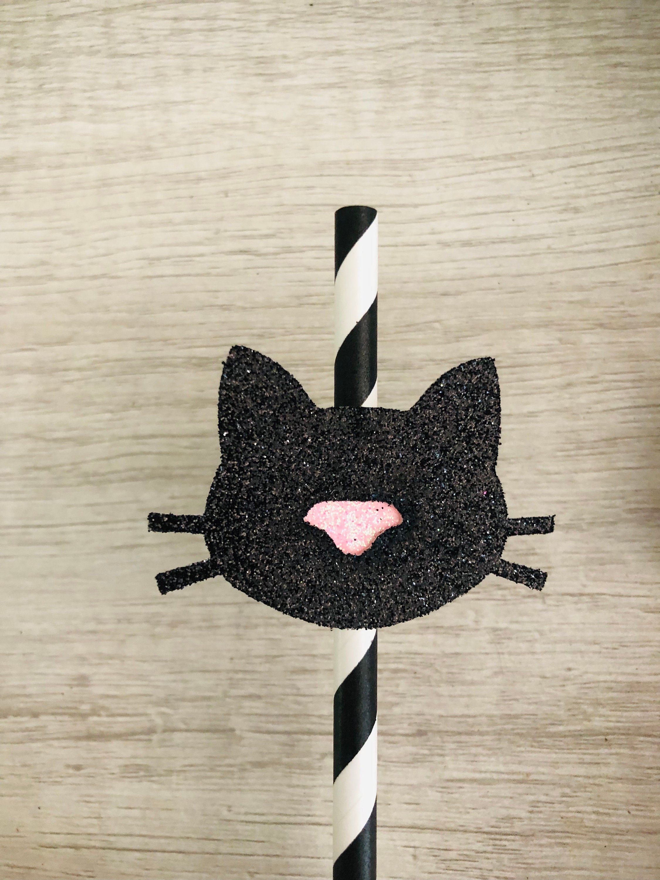 Cat Straws/black Cat Straws/kitty Party/kitty Birthday Party/halloween ...