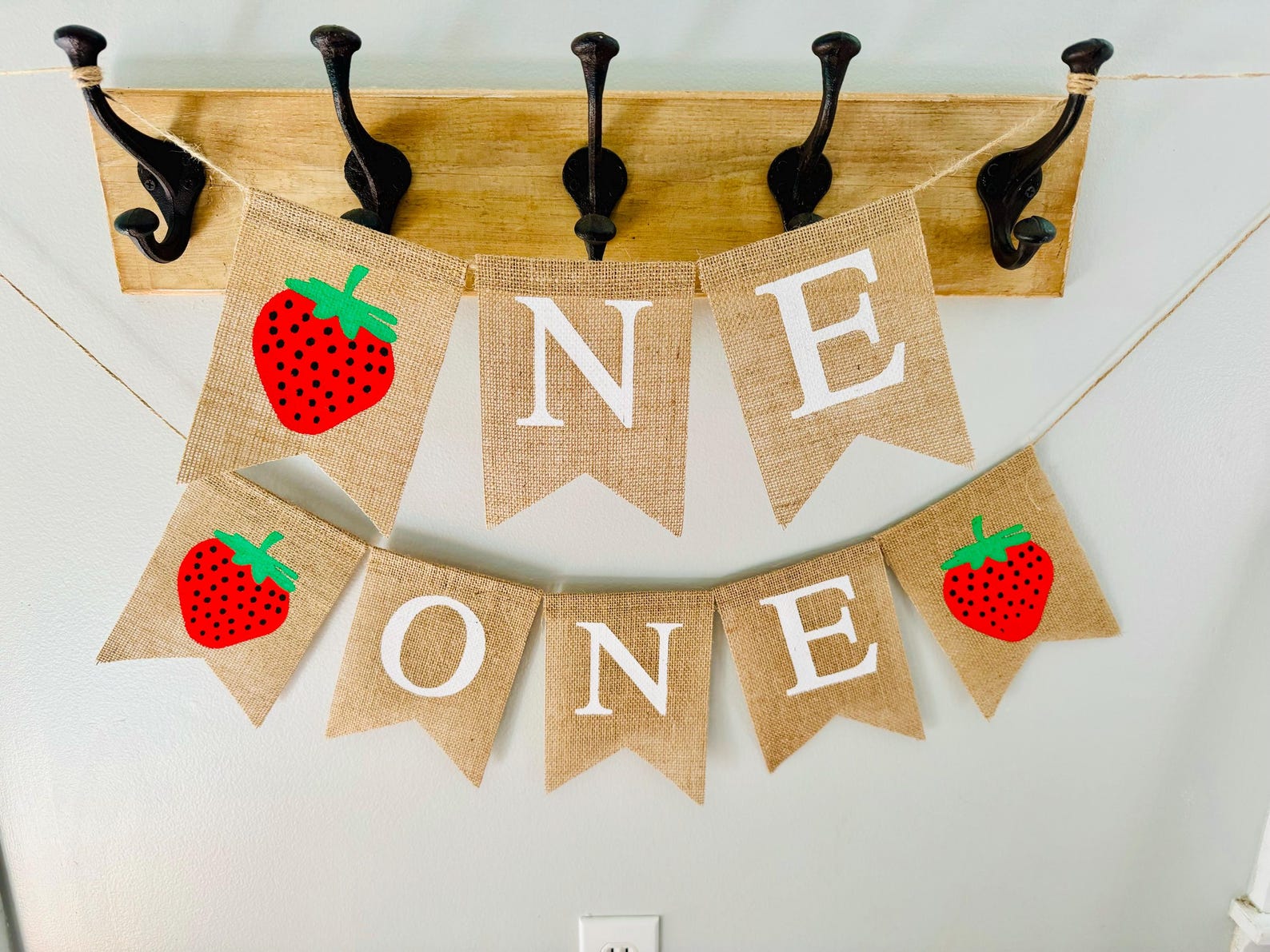 Strawberry Highchair Banner, ONE Party Banner, Strawberry Garland ...