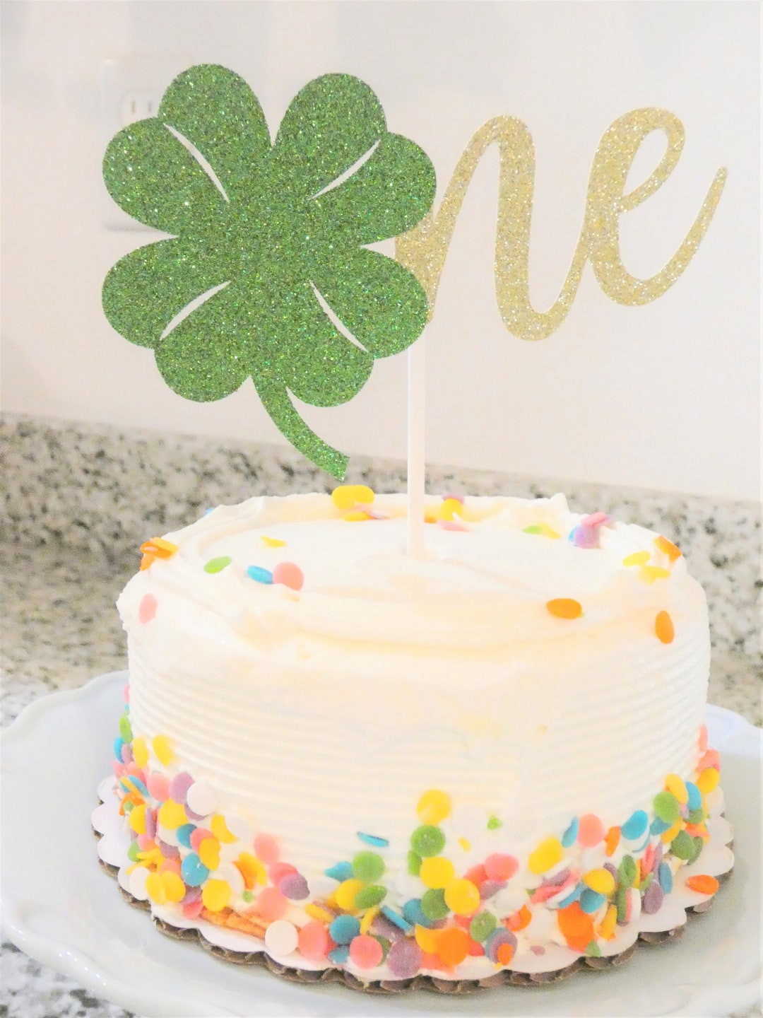 St. Patrick's Day Cake Topper, Lucky One Cake Topper, Shamrock Cake ...