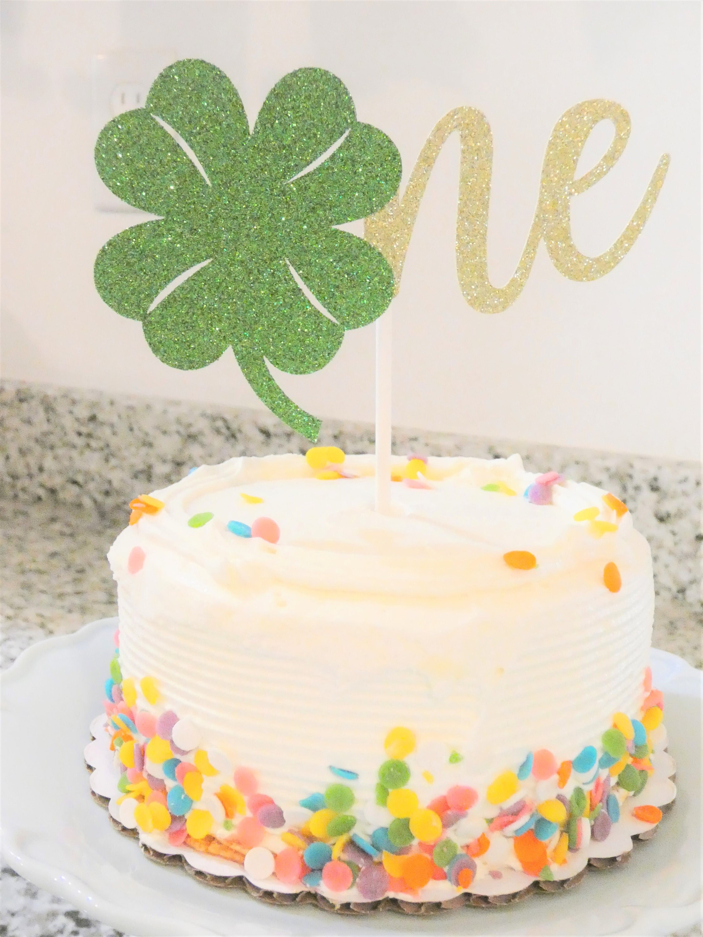 St. Patrick's Day Cake Topper, Lucky One Cake Topper, Shamrock Cake ...
