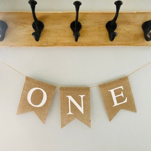 One Burlap Banner, First Birthday Banner, One Bunting, One Banner, One ...