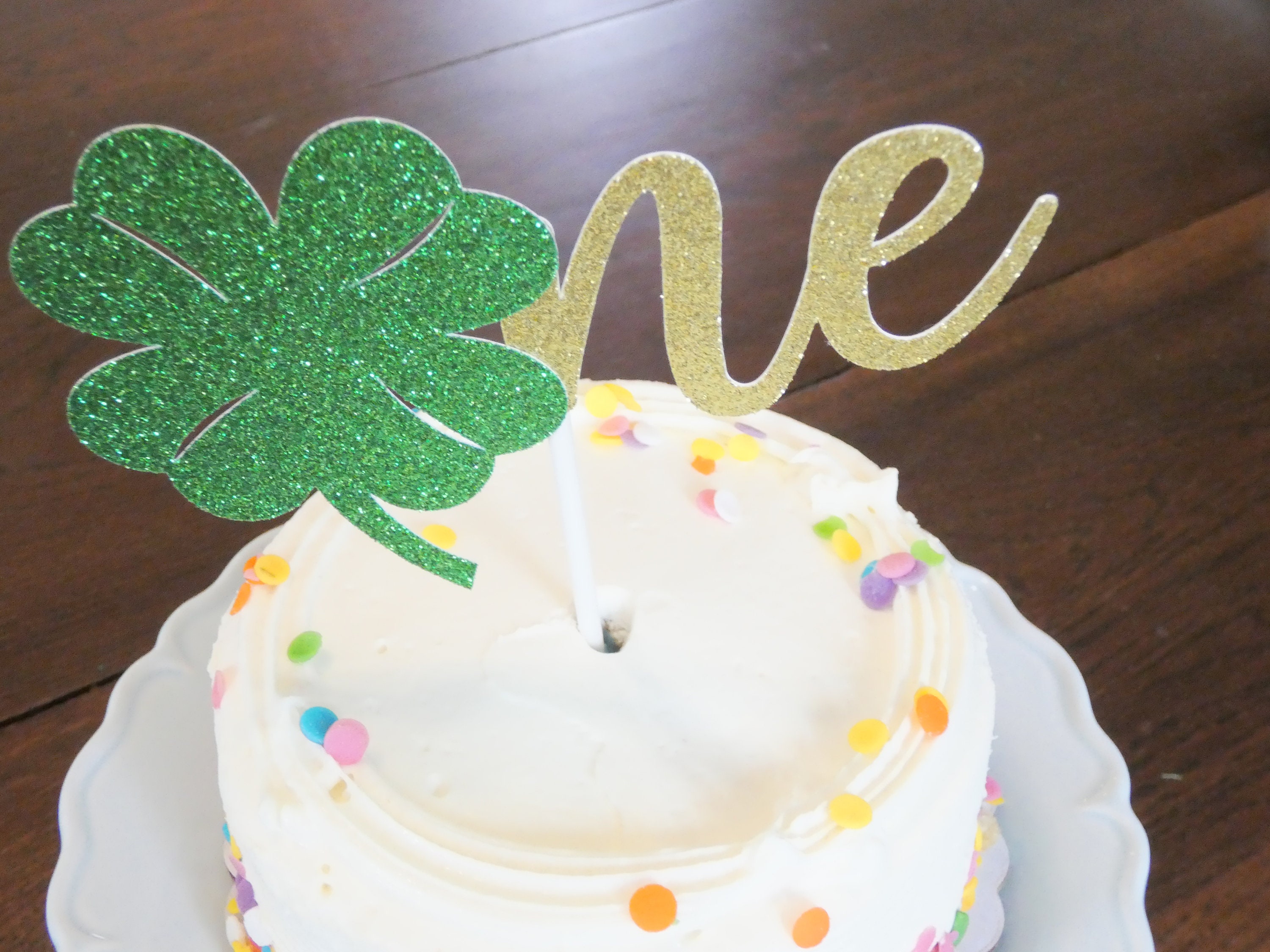 St. Patrick's Day Cake Topper, Lucky One Cake Topper, Shamrock Cake ...