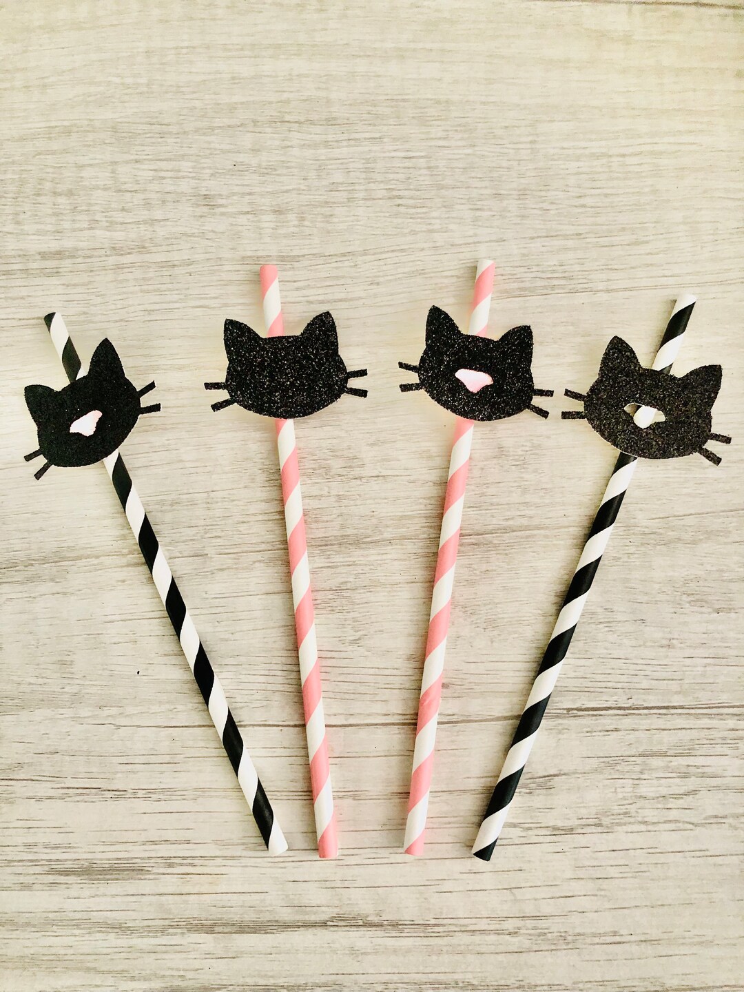 Cat Straws/black Cat Straws/kitty Party/kitty Birthday Party/halloween ...