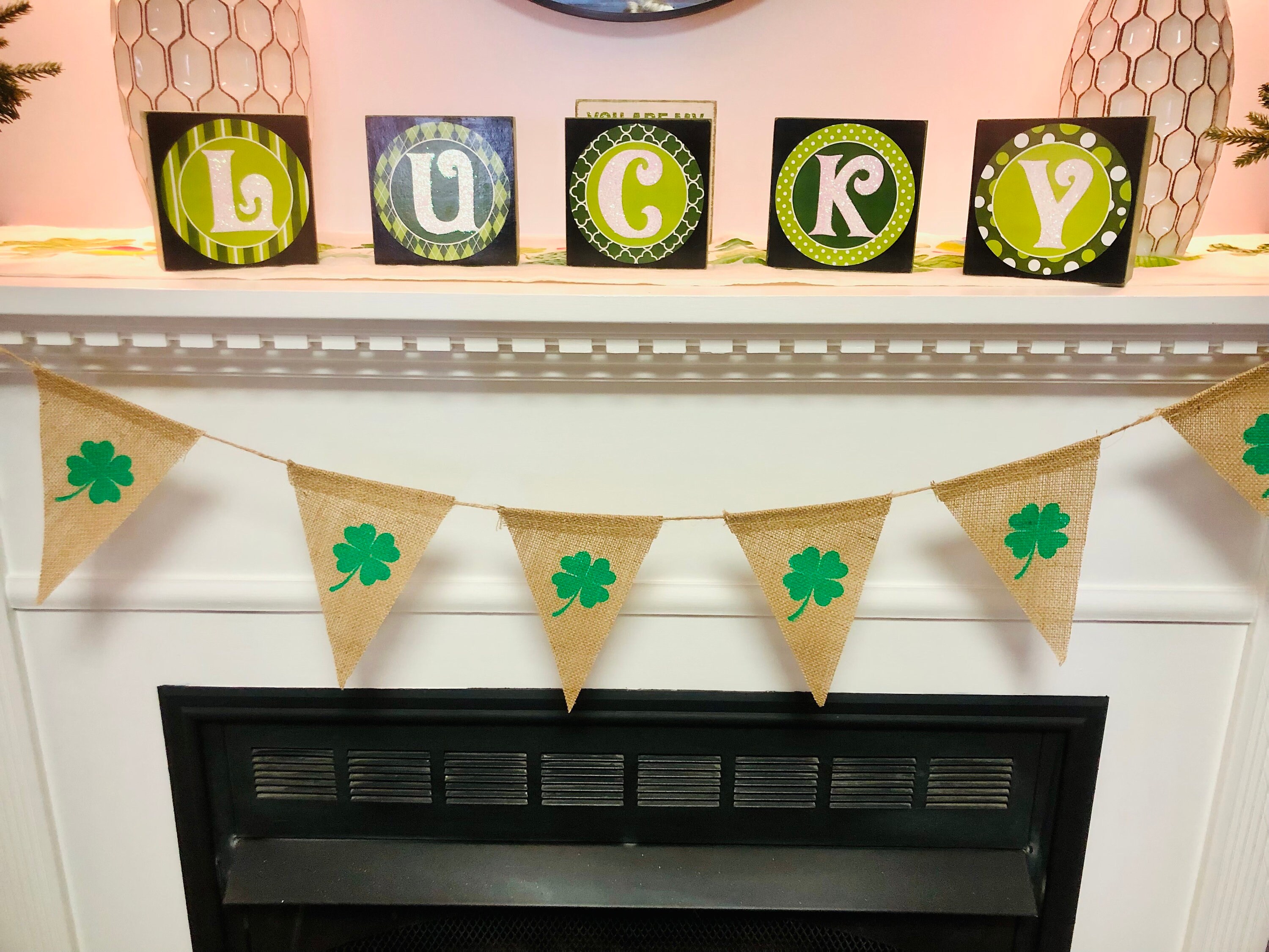 Shamrock Banner, St Patricks Day Banner, Shamrock Bunting Garland ...