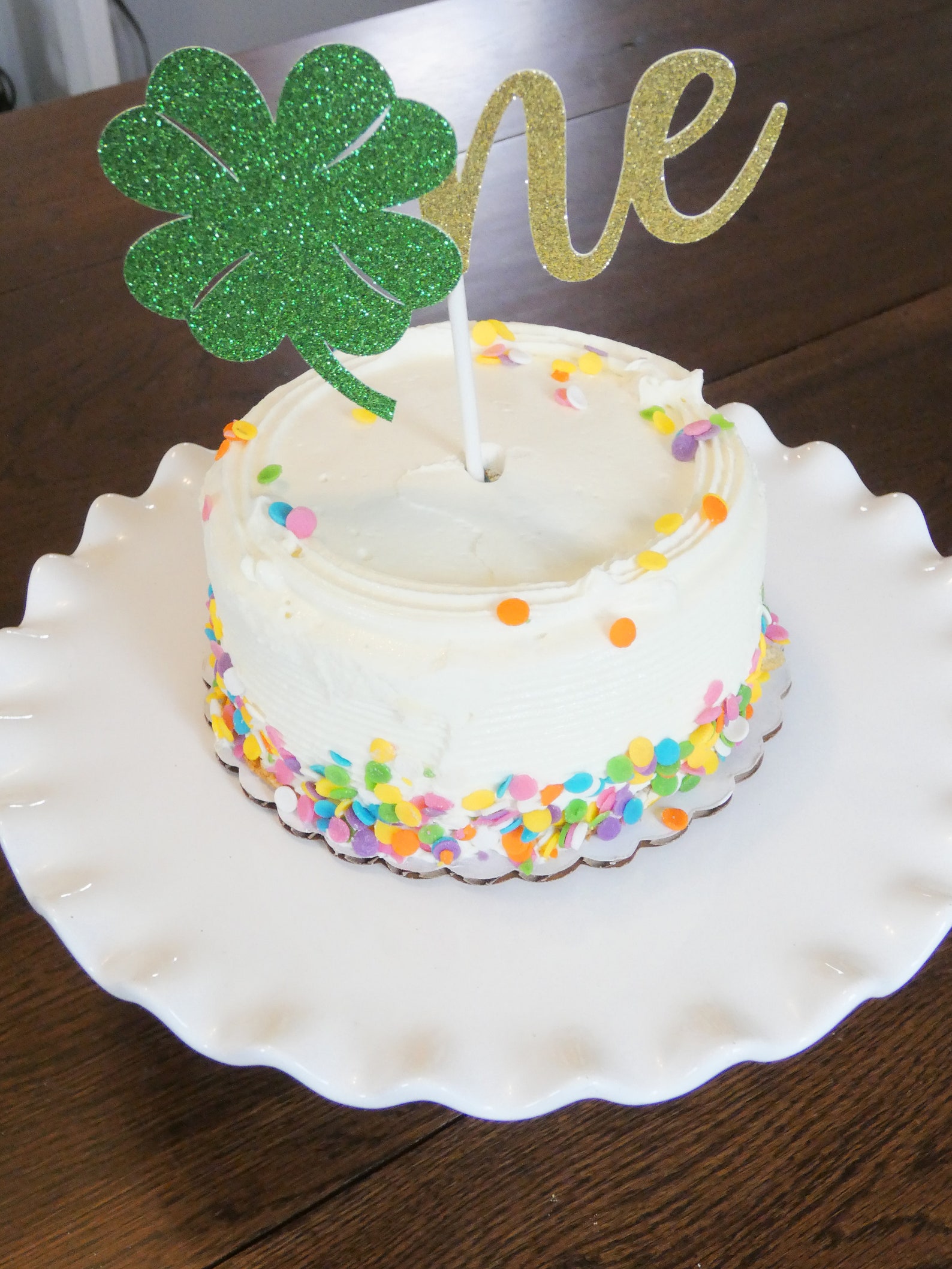 St. Patrick's Day Cake Topper, Lucky One Cake Topper, Shamrock Cake ...