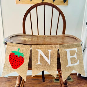Strawberry Highchair Banner, ONE Party Banner, Strawberry Garland ...