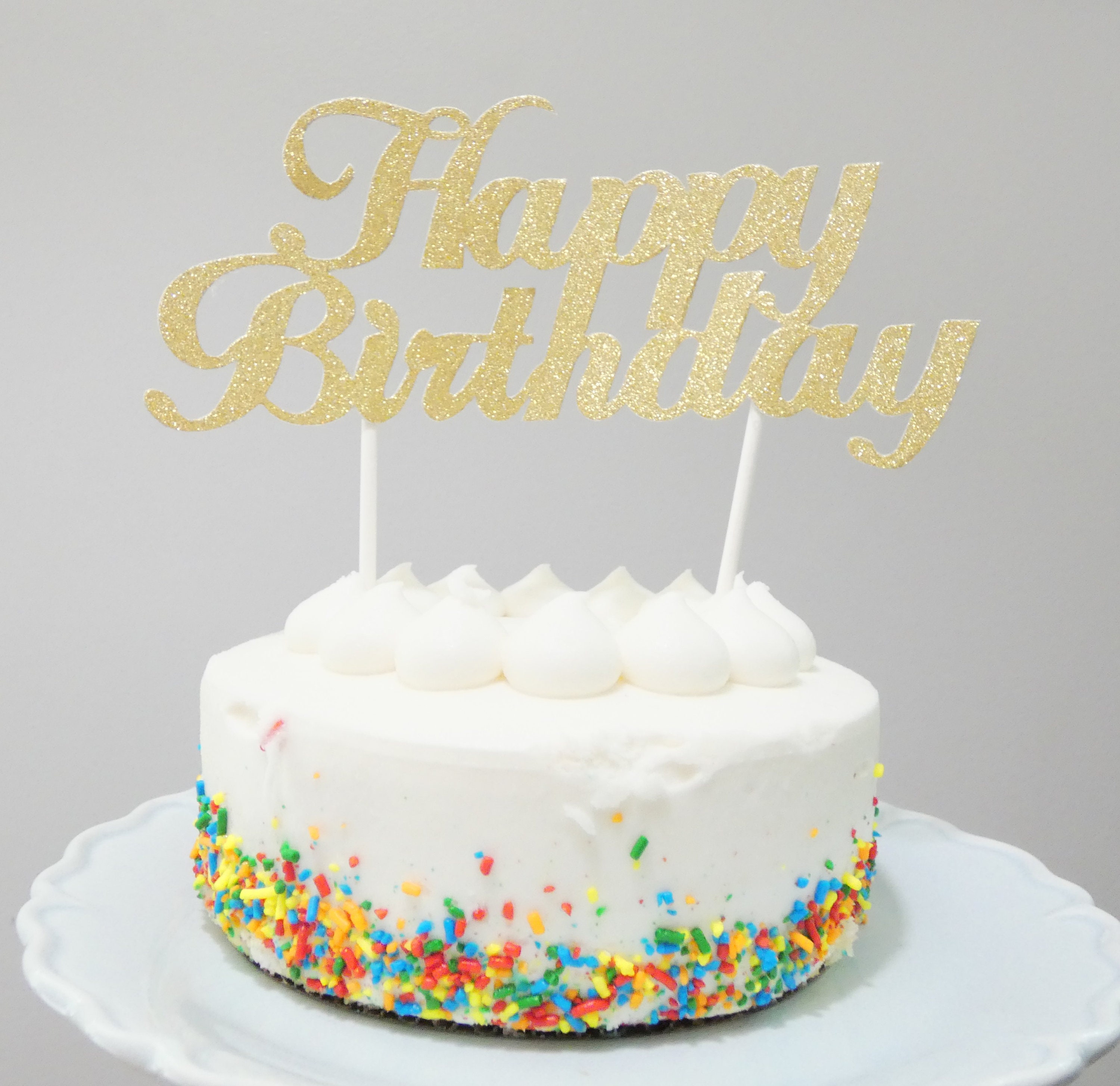 Happy Birthday Cake Topper/happy Birthday Party Topper/glitter - Etsy