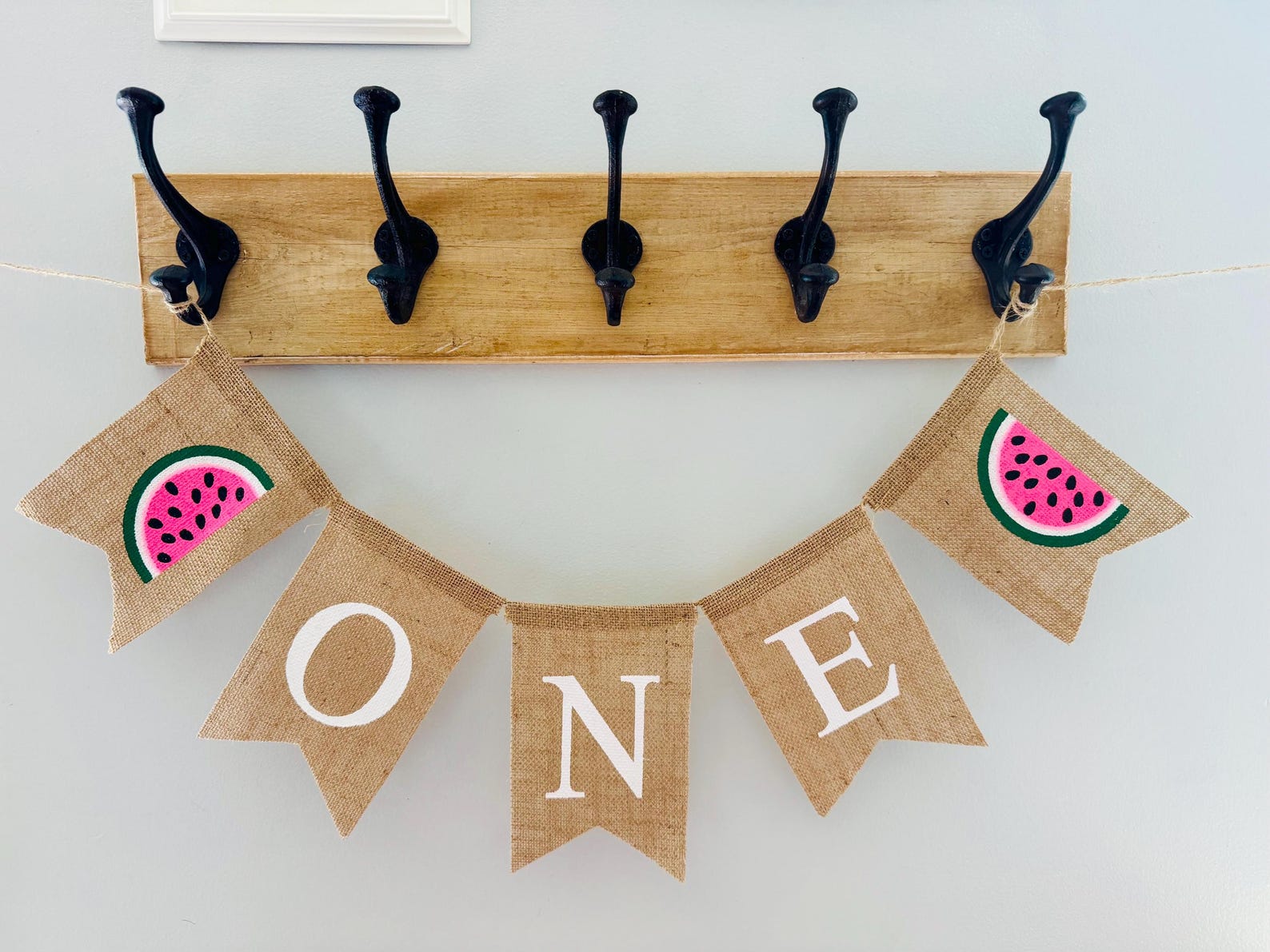 One in A Melon Watermelon Theme First Birthday Highchair Banner ...