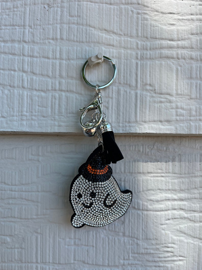 Rhinestone Ghost Keychain - Etsy