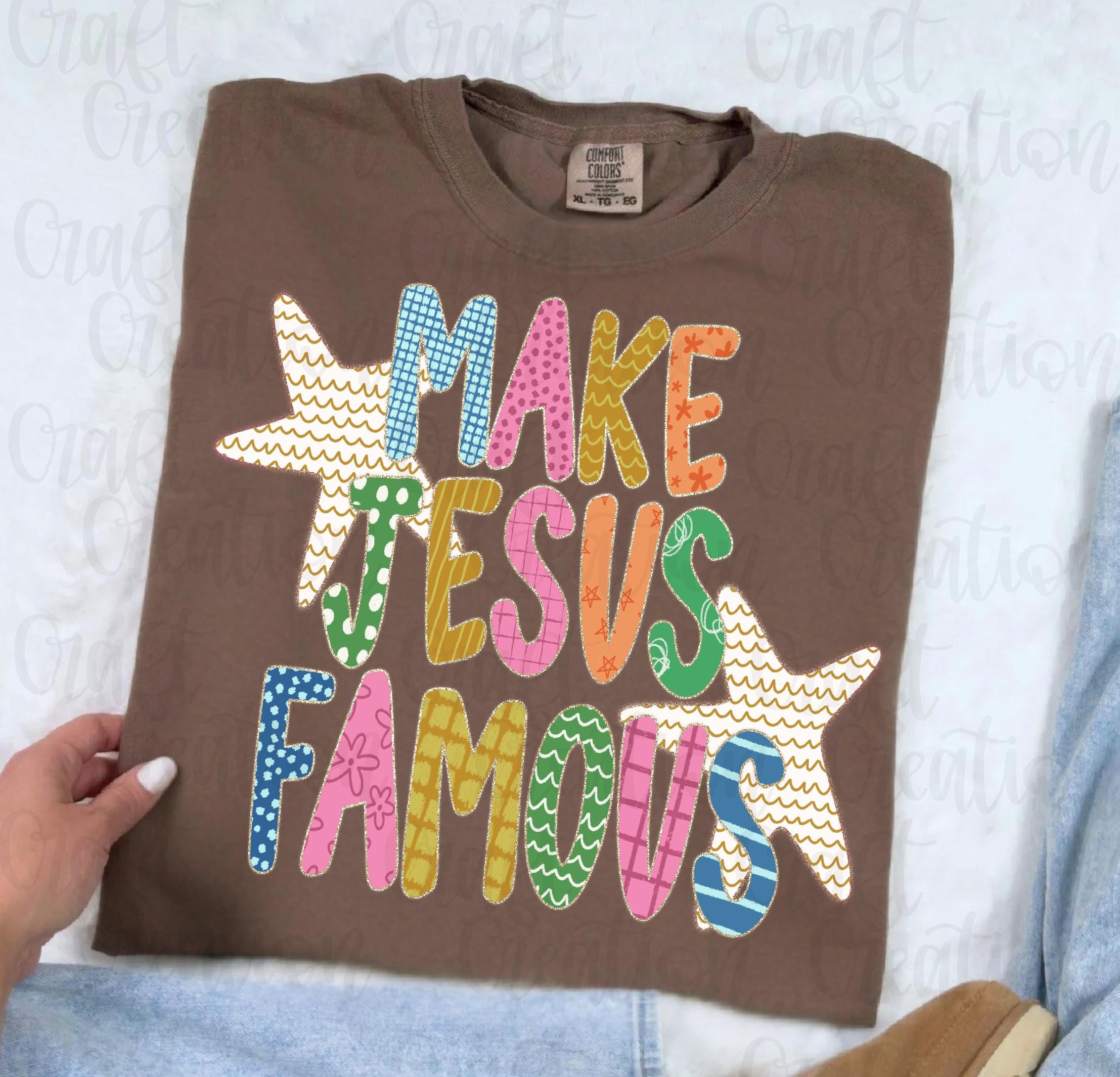 Make Jesus Famous PNG: Christian Colorful (digital Download) Preppy ...