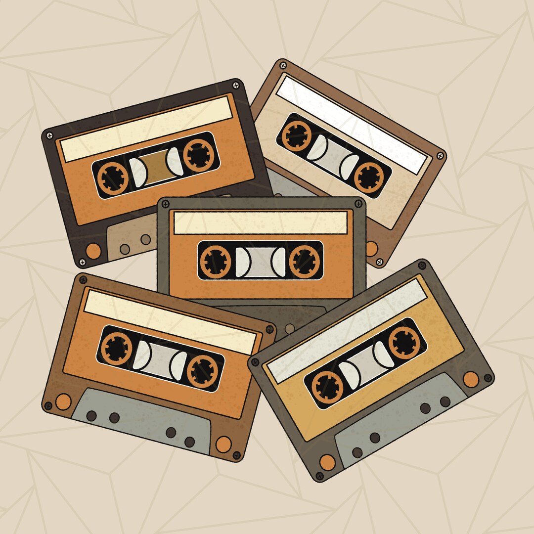 Retro Cassette Tapes PNG: Western Clip Art (digital Download) - Etsy