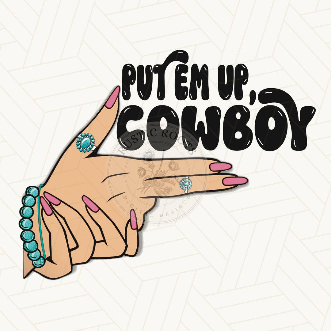 Put em up Cowboy Png, Western Png, Pink Cowgirl Png, Turquoise Jewelry, Retro Cowgirl ...