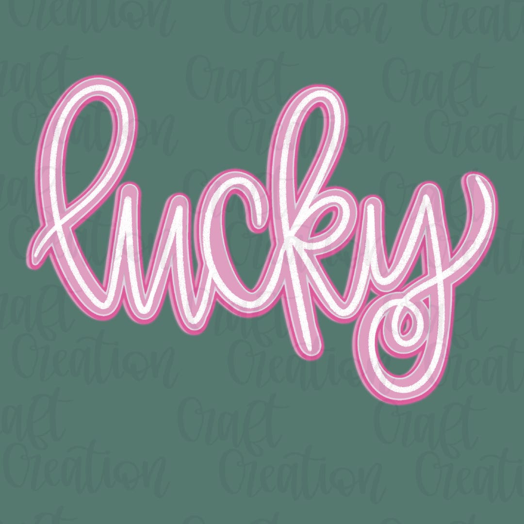 Preppy St Patricks Day Calligraphy PNG: Lucky Clover Digital Download ...