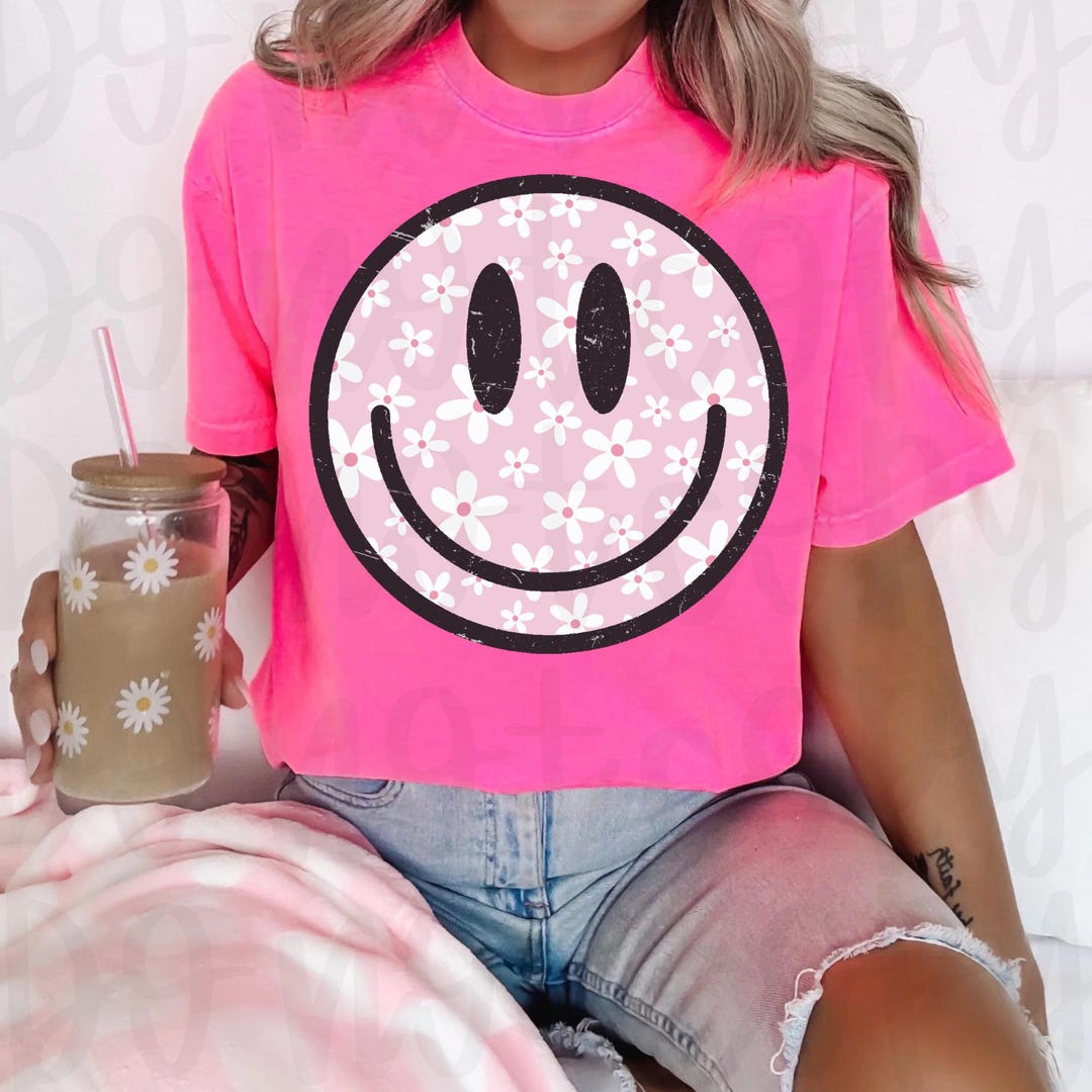 Daisy Smile Png Floral Smile Face Distressed Smile Simple Flower Smile ...