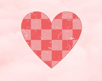 Checker Heart Png - Etsy