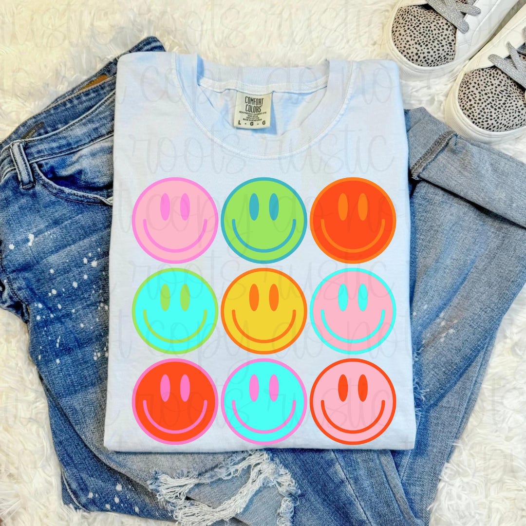 Retro Smile Face Sublimation Downloads, Summer Png Designs,hippie Png ...