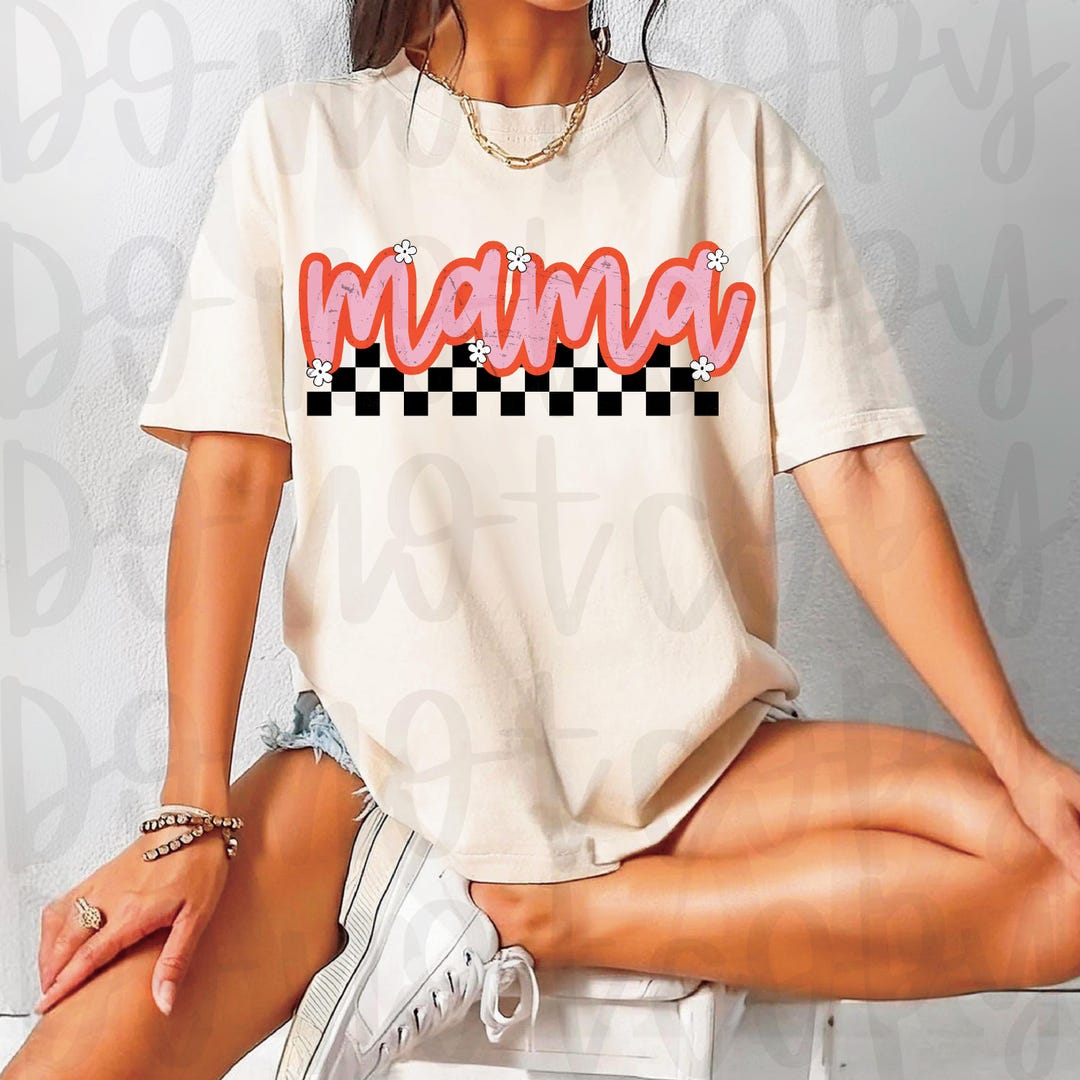 Checker Mama PNG: Floral Sublimation Design (digital Download) - Etsy