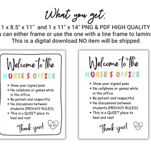 WELCOME to the SCHOOL NURSE Office Poster, Do You Have a Pass, Clinic ...
