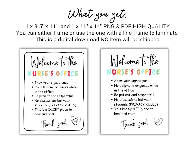 WELCOME to the SCHOOL NURSE Office Poster, Do You Have a Pass, Clinic ...