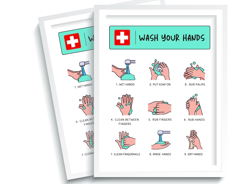 WASH YOUR HANDS, Nurse Office Poster, School Clinic, Teacher, Daycare ...