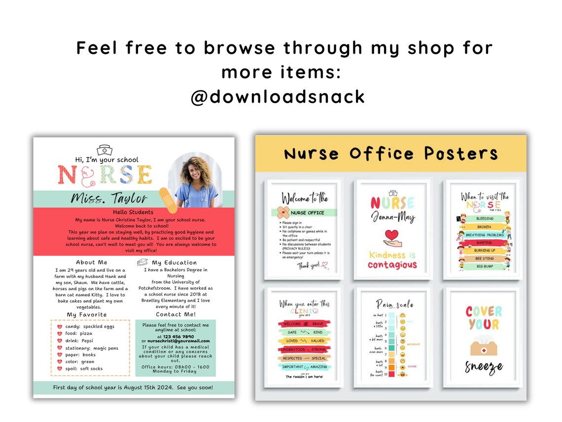 Meet the School Nurse Letter Printable Back to School Note Editable ...