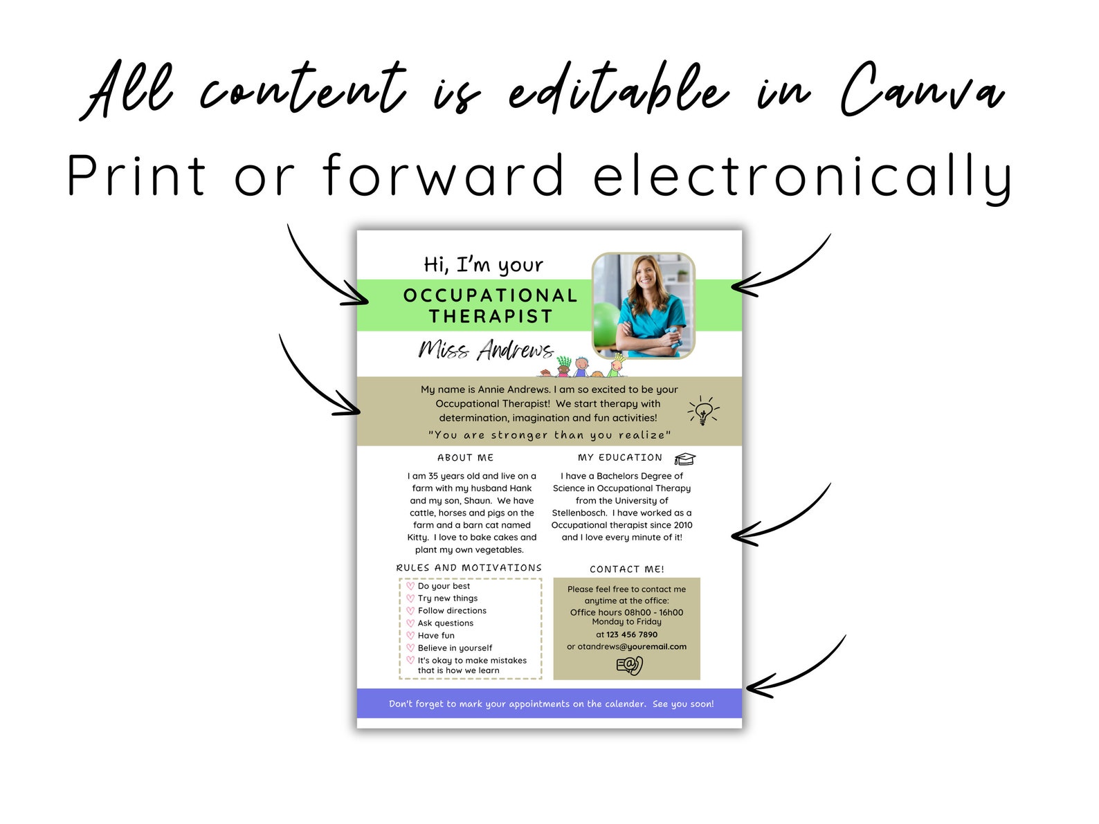 Meet the School Occupational Therapist Letter Printable Back to School ...