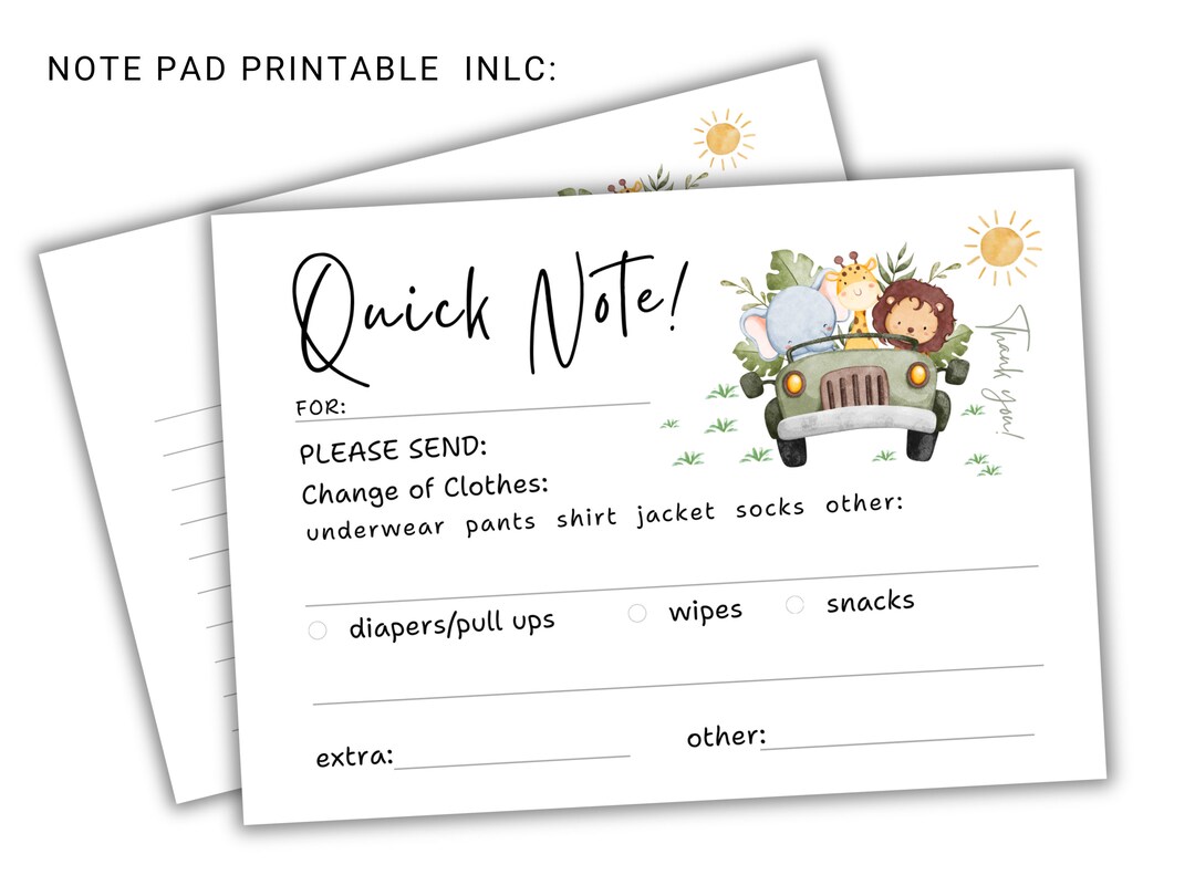 Daycare Quick Note Home, Safari, Daycare Teacher, Communication ...