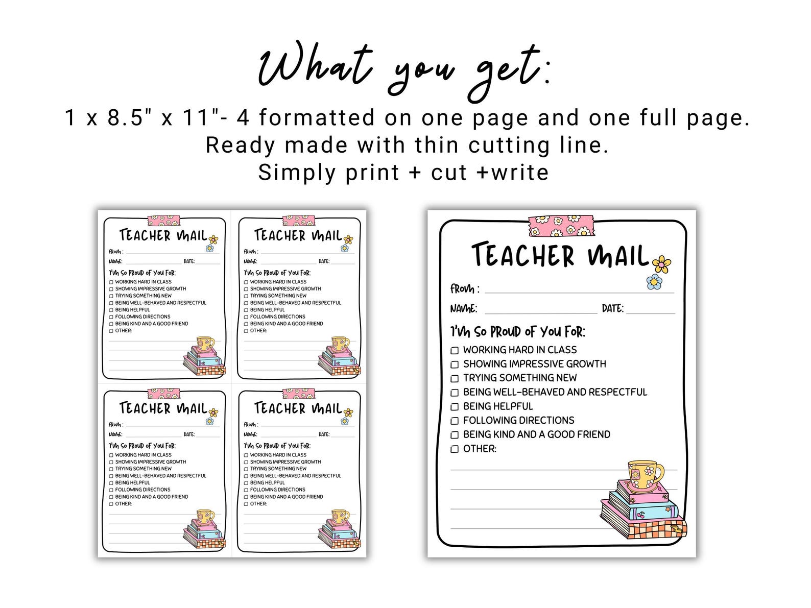 Teacher Mail Note Home, Note From the Teacher, Communication Card ...