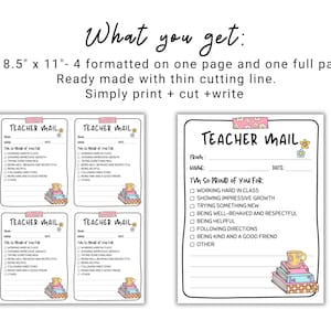 Teacher Mail Note Home, Note From the Teacher, Communication Card ...