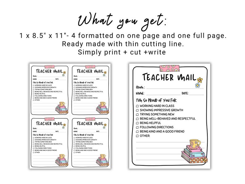 Teacher Mail Note Home, Note From the Teacher, Communication Card ...