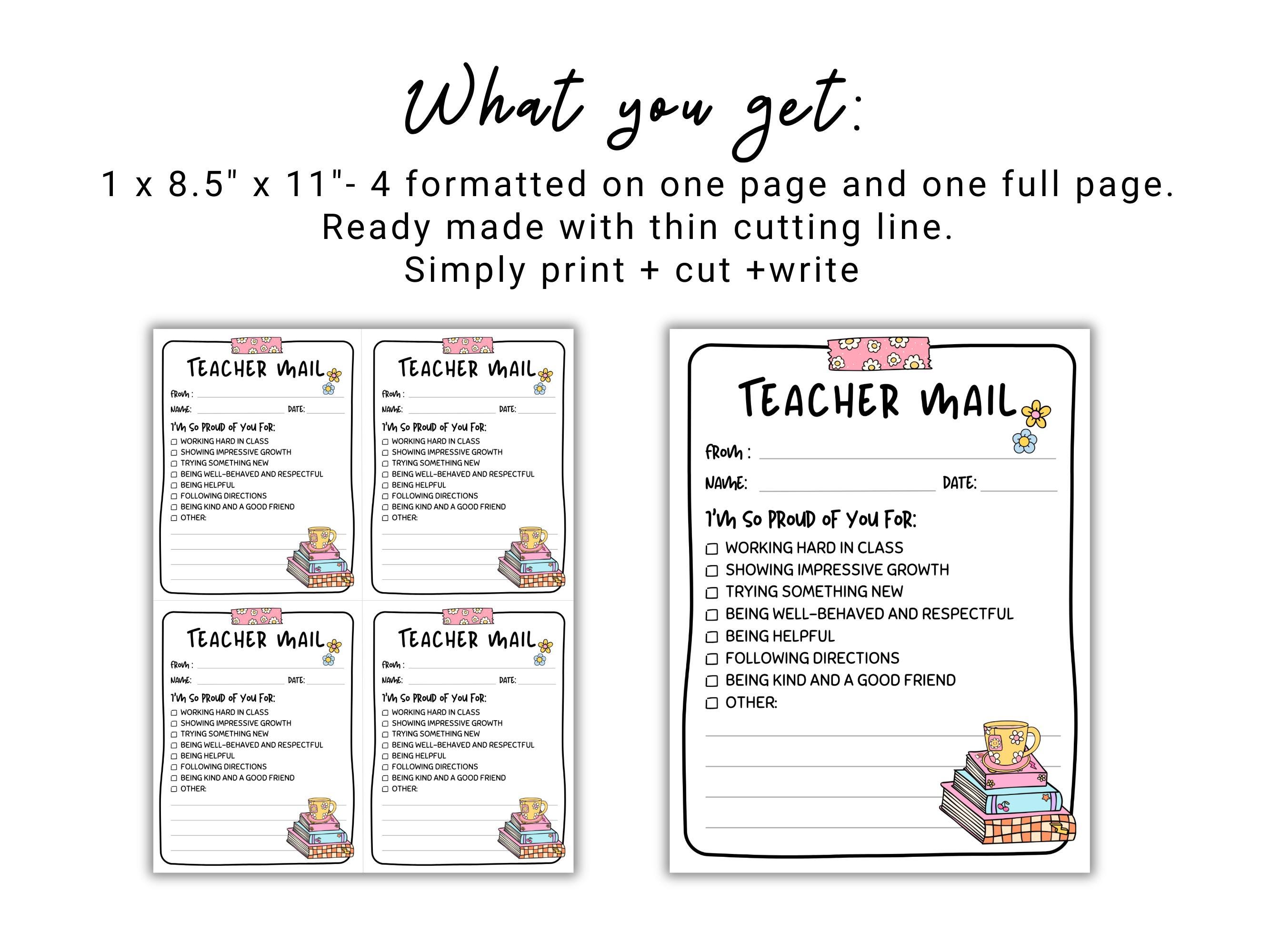 Teacher Mail Note Home, Note From the Teacher, Communication Card ...