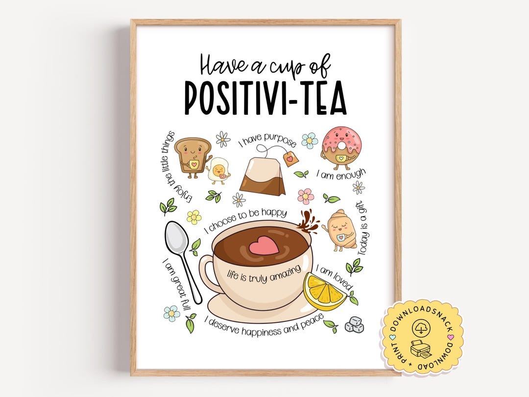 Positivi-tea Printable Poster, Mental Health, Affirmations Poster ...