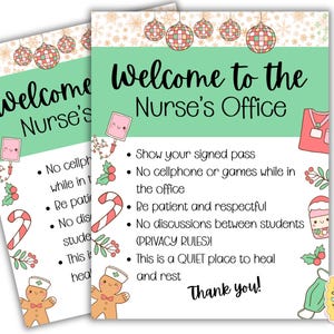 WELCOME to the SCHOOL NURSE Office Poster, Do You Have a Pass, Clinic ...