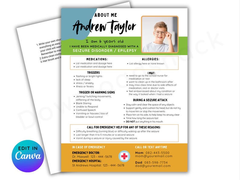 About Me Epilepsy Medical Information, 1st Day of Back to School ...