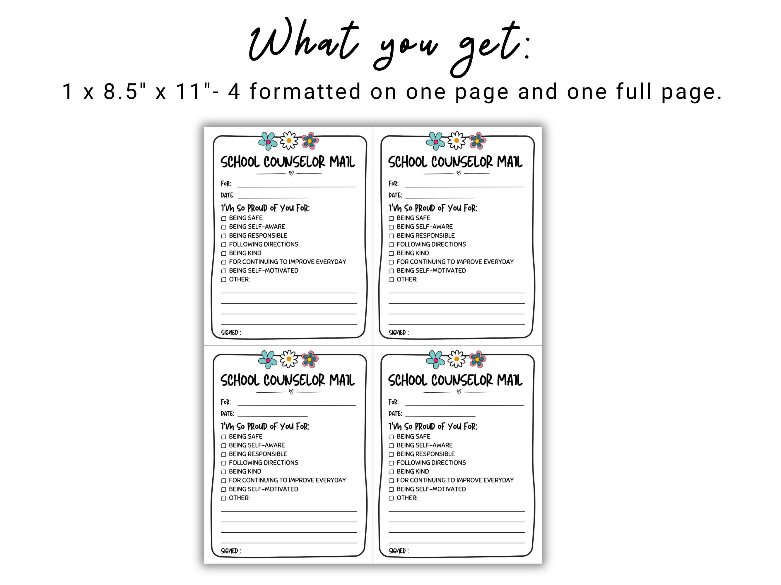 School Counselor Note, School Counselor Mail, Positive Praise, Happy ...