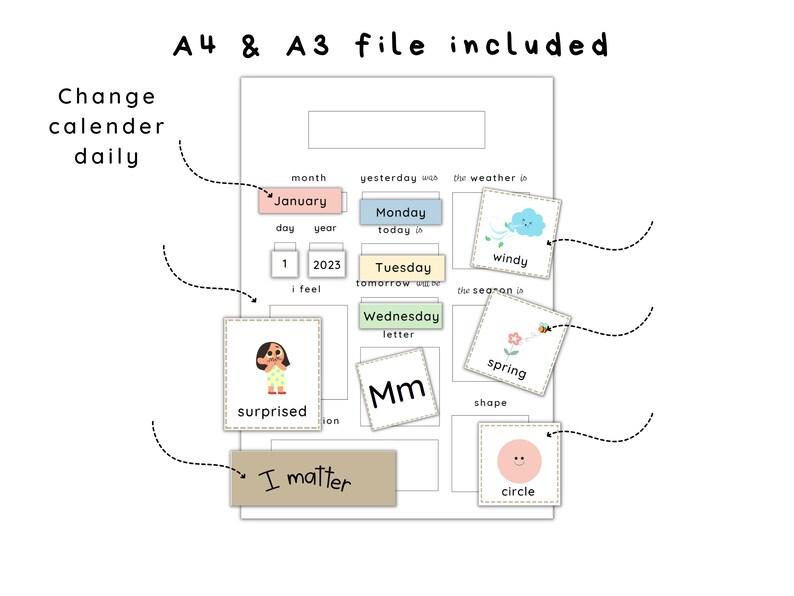 Daily Morning Board Circle Time Calendar Weather Seasons - Etsy