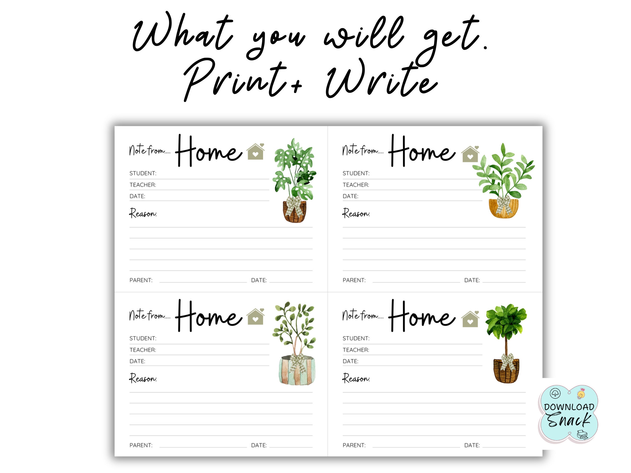 Note From Home to School, Parent Note for Teacher, Parent Communication ...