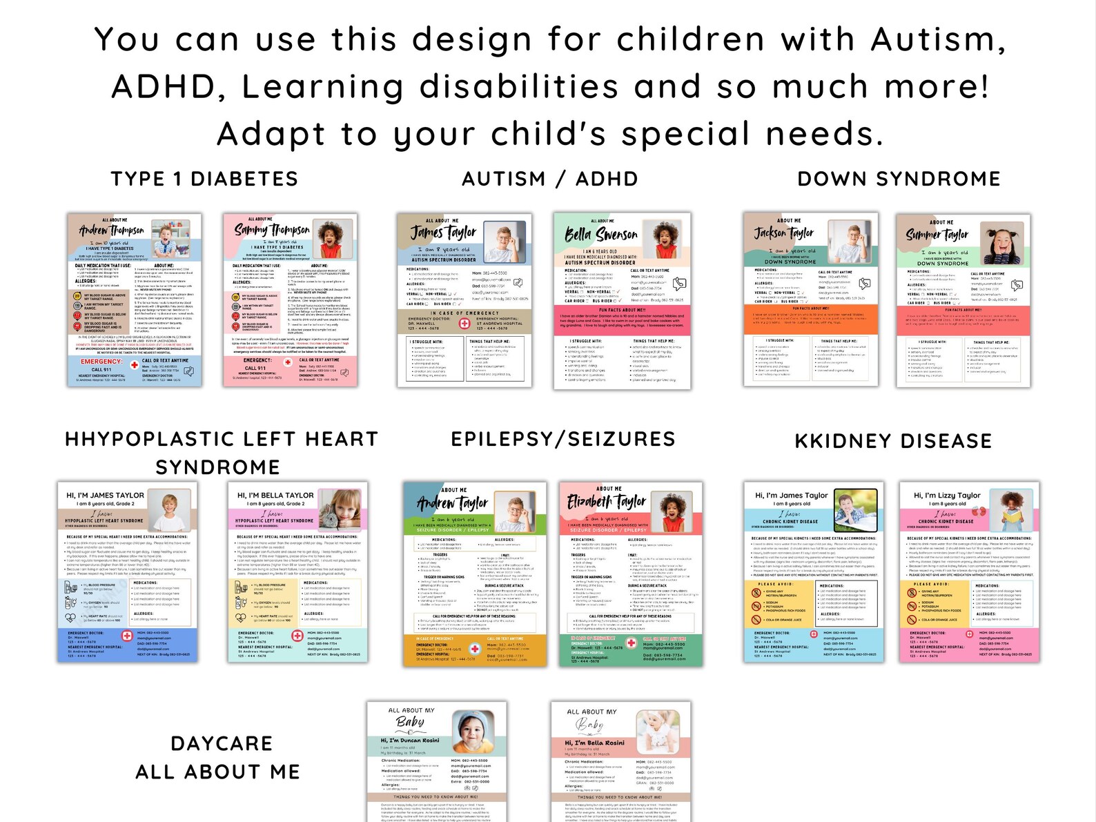 All About Me, Down Syndrome, SPECIAL NEEDS Page, Back to School ...