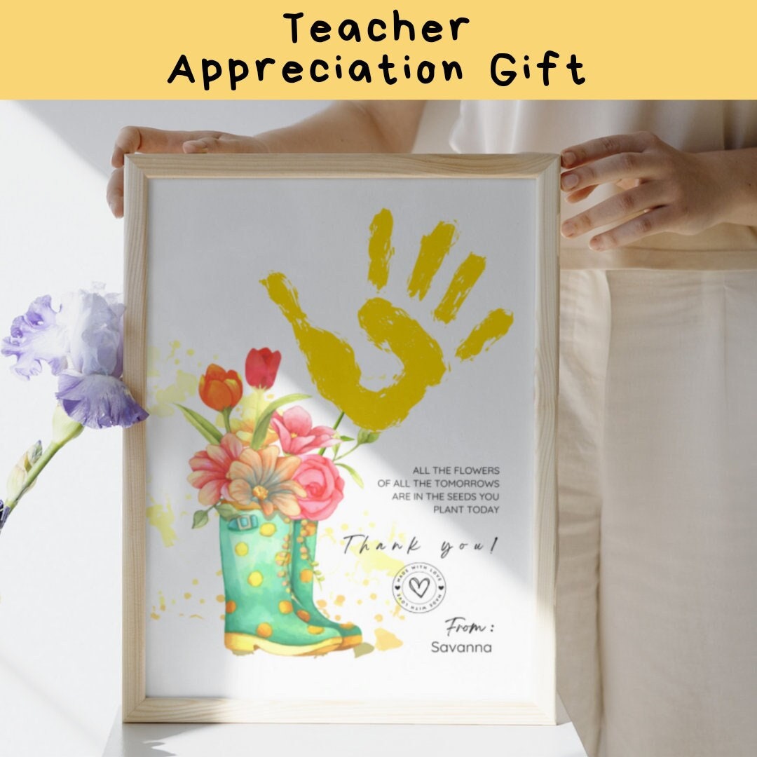Teacher Appreciation Gift Handprint Art Instant Download Printable ...