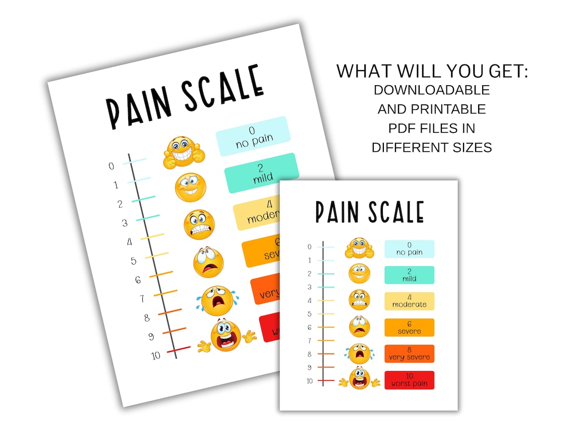 Pain Scale Chart Poster for School Health Room Clinic, School Nurse ...