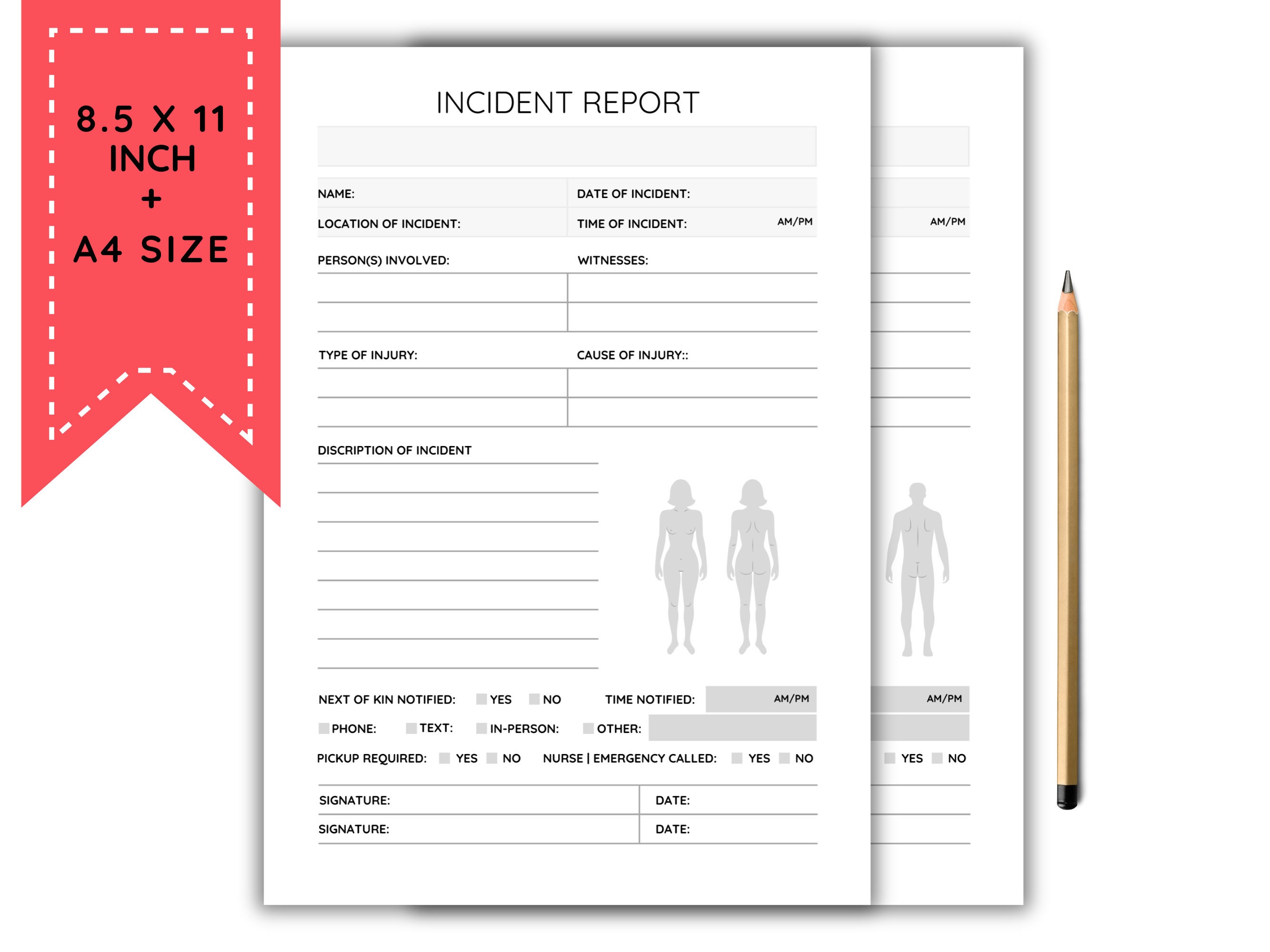 Incident Report Form Health and Safety, Small Business Report, Incident ...
